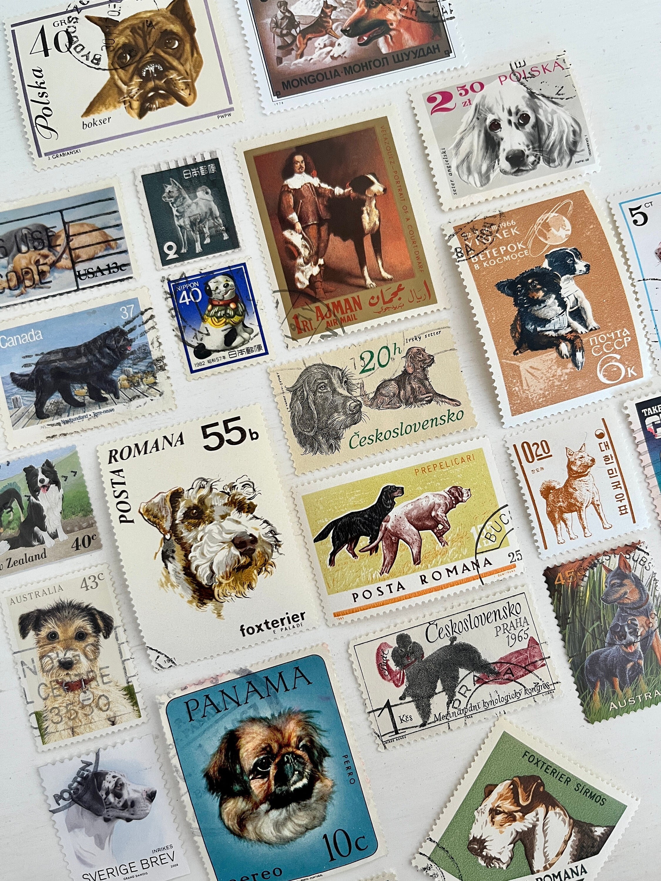 25 Stamp DOG LOVER Fun Pack // Random Lot of 25 Premium Used World Dog ...