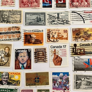 100 Stamp CANADA Fun Pack // Lot of 100 Different Used Canadian Stamps ...