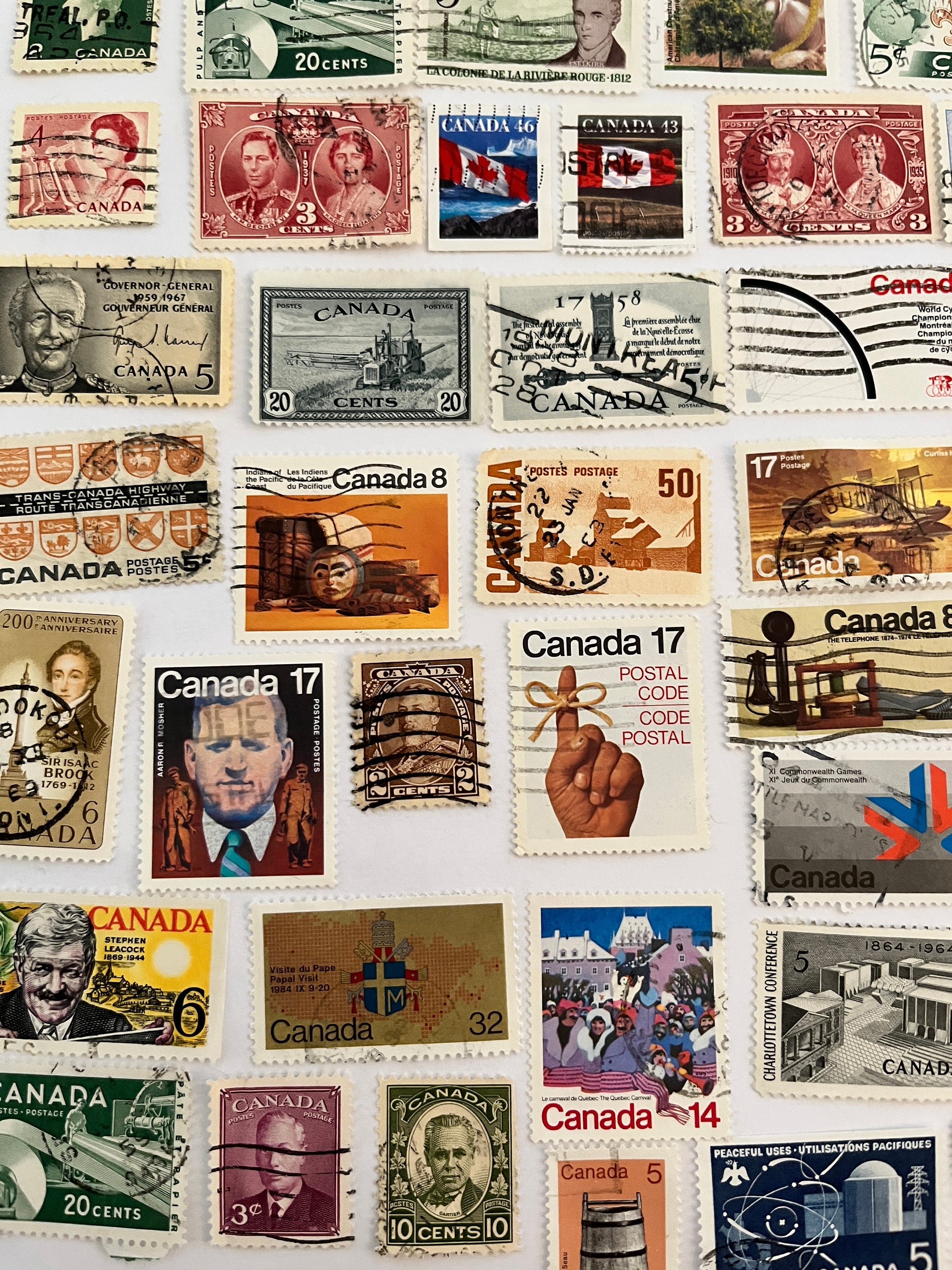100 Stamp CANADA Fun Pack // Lot of 100 Different Canadian Stamps ...