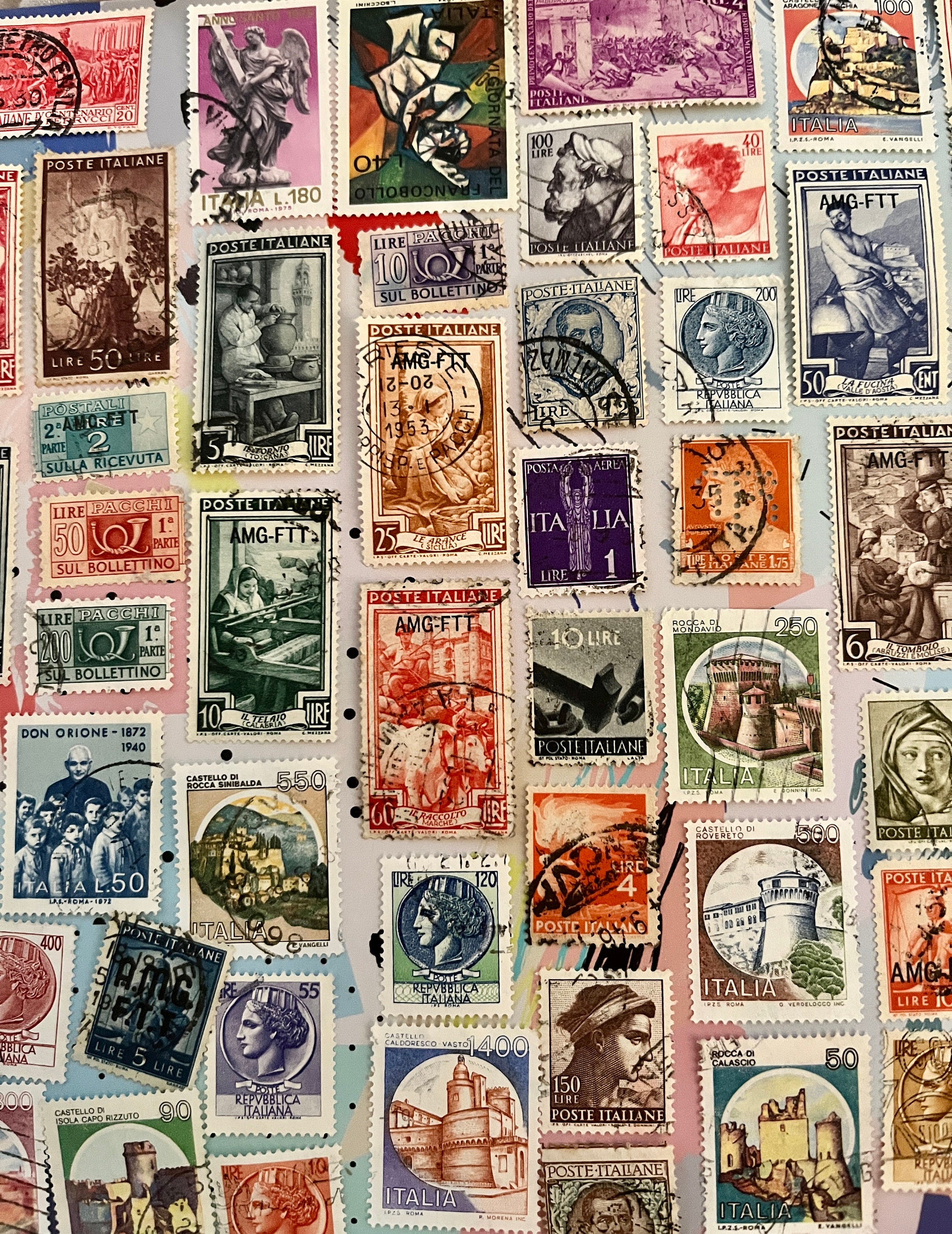 50 Stamp ITALY Fun Pack // Lot of 50 Different Used ITALIAN Stamps ...