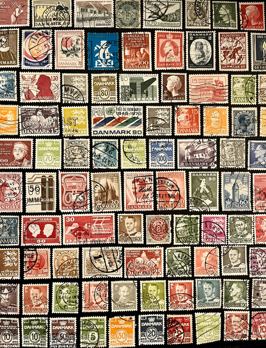 50 Stamp DENMARK Fun Pack / Lot of 50 Different Used DANISH Stamps ...