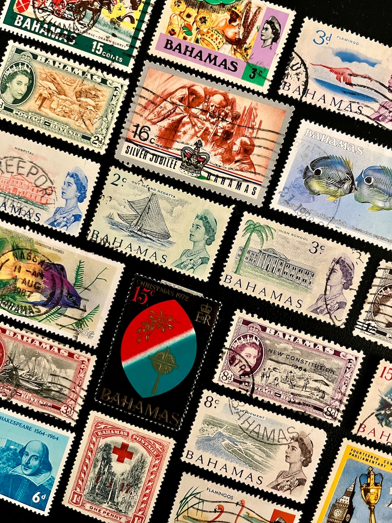20 Stamp BAHAMAS Fun Pack // Lot of 20 Different Random Used Bahamians ...