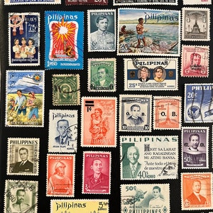50 Stamp PHILIPPINES Fun Pack // Lot of 50 Different Used Filipino ...