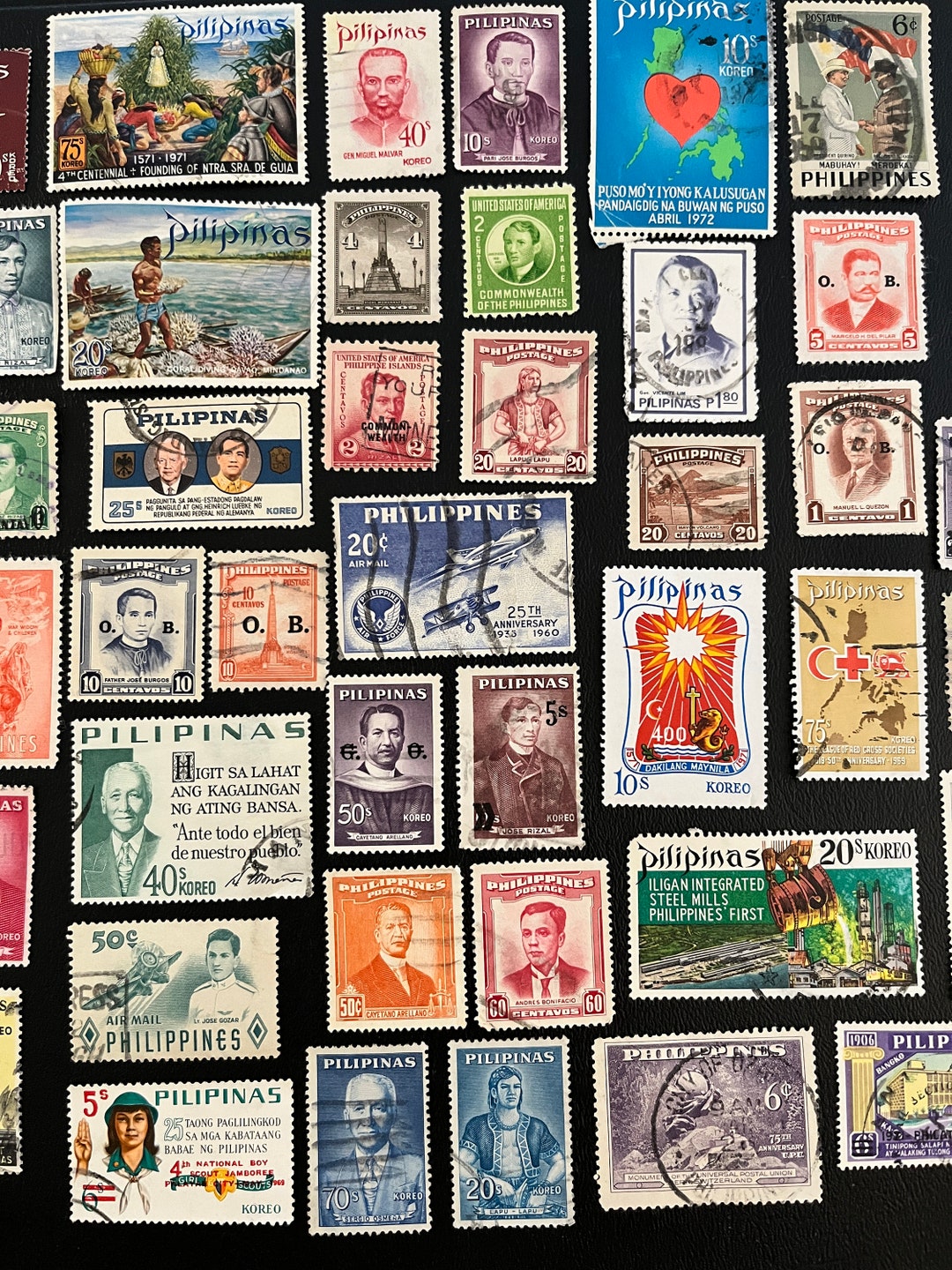 50 Stamp PHILIPPINES Fun Pack // Lot of 50 Different Used Filipino ...