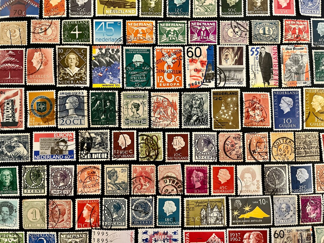 50 Stamp NETHERLANDS Fun Pack // Lot of 50 Different Used DUTCH Stamps ...