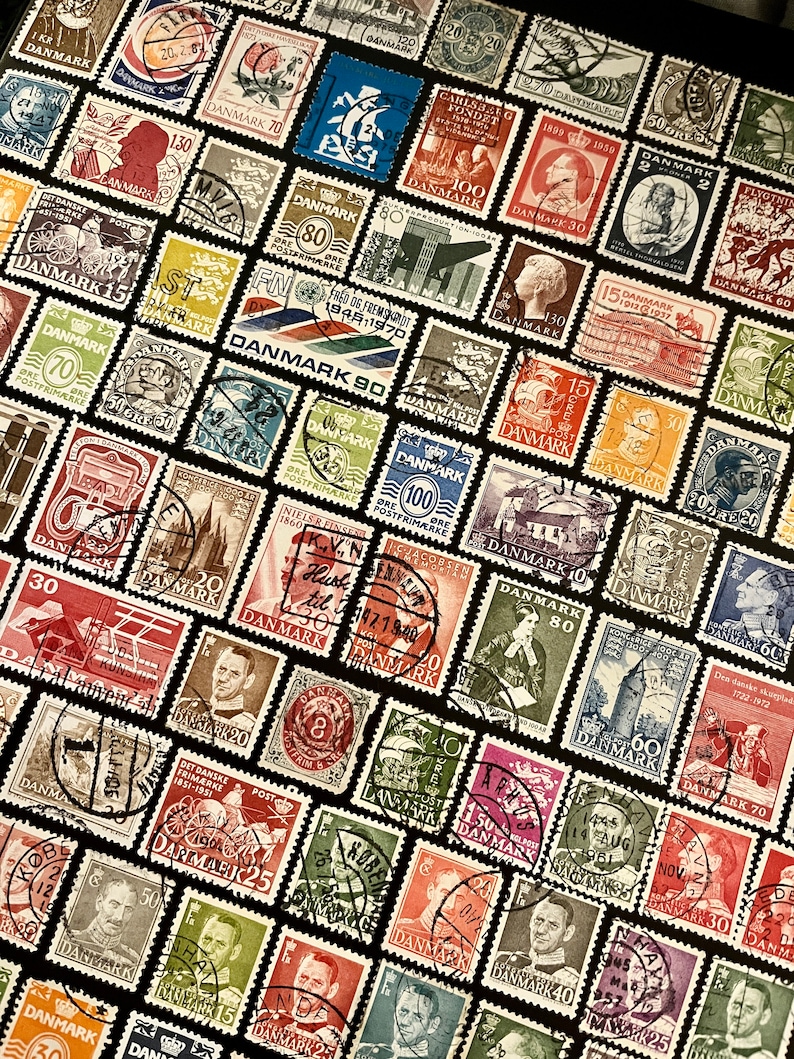 50 Stamp DENMARK Fun Pack / Lot of 50 Different Used DANISH Stamps ...