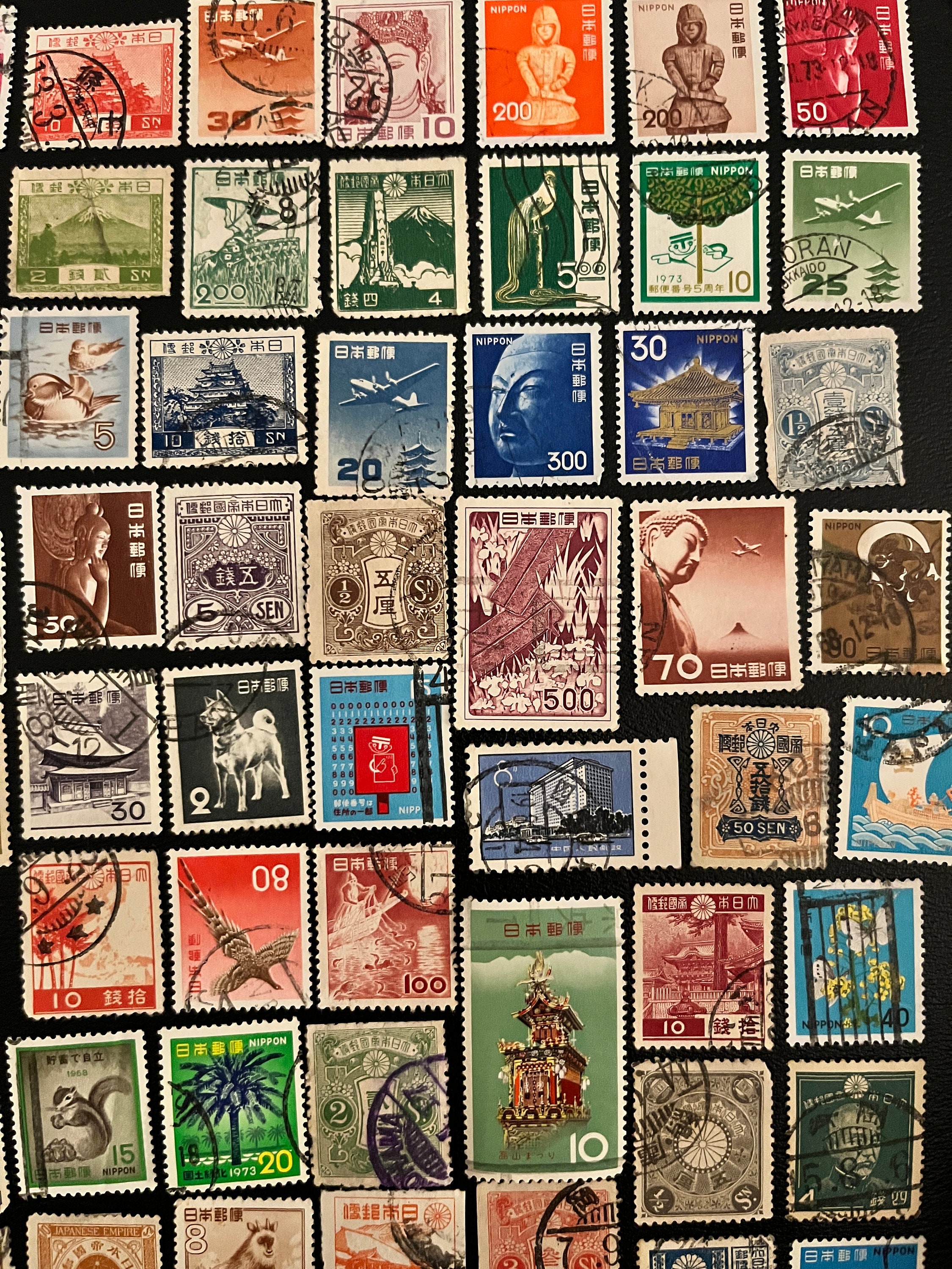 JAPAN Stamp Fun Pack: 50 Different Random Used JAPANESE Vintage Stamps ...