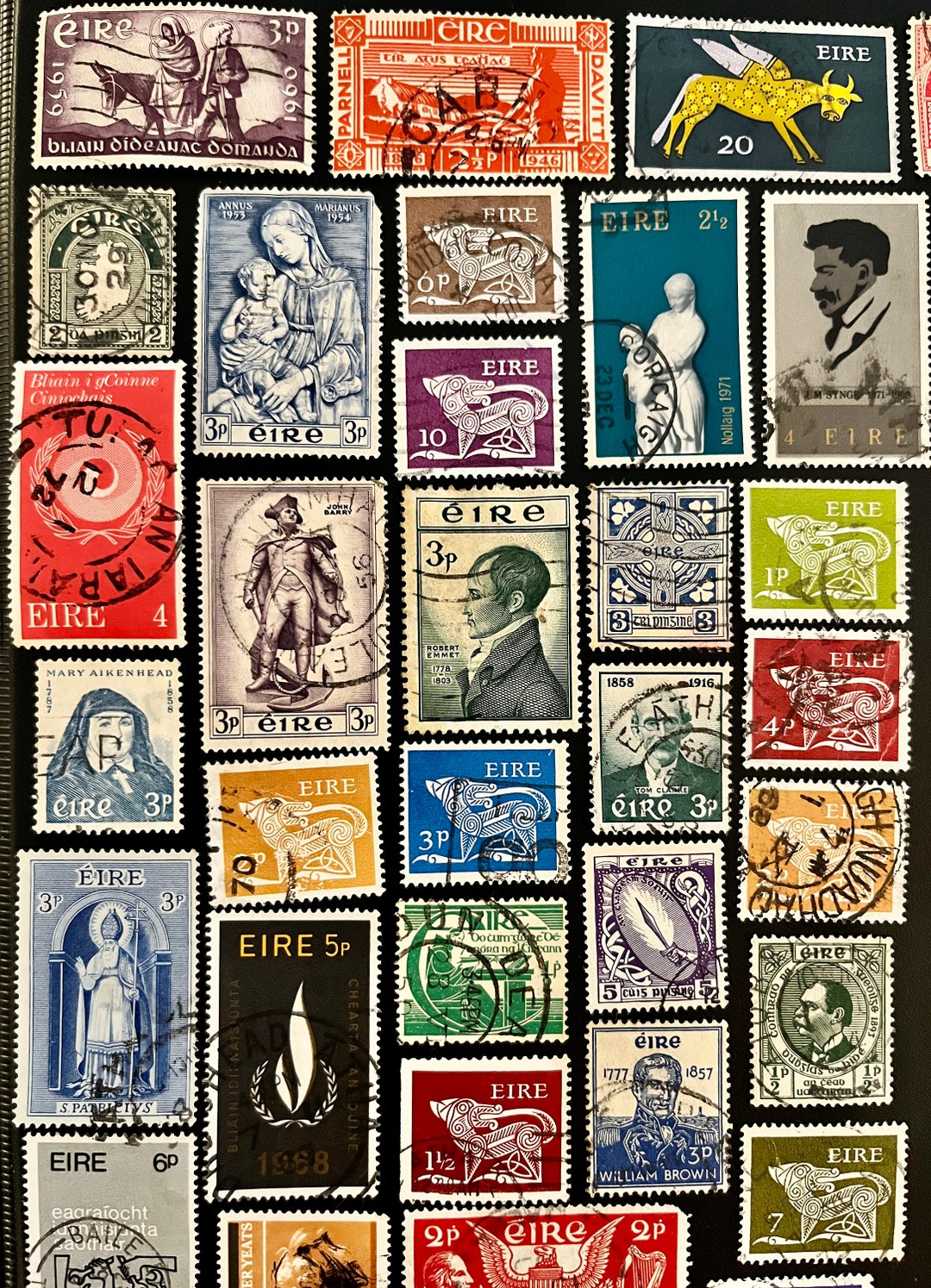 50 Stamp IRELAND EIRE Fun Pack // Lot of 50 Different Used IRISH Stamps ...