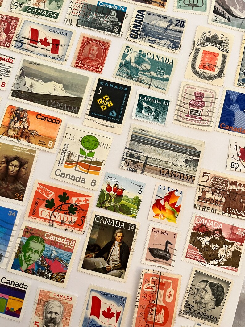 100 Stamp CANADA Fun Pack // Lot of 100 Different Canadian Stamps ...