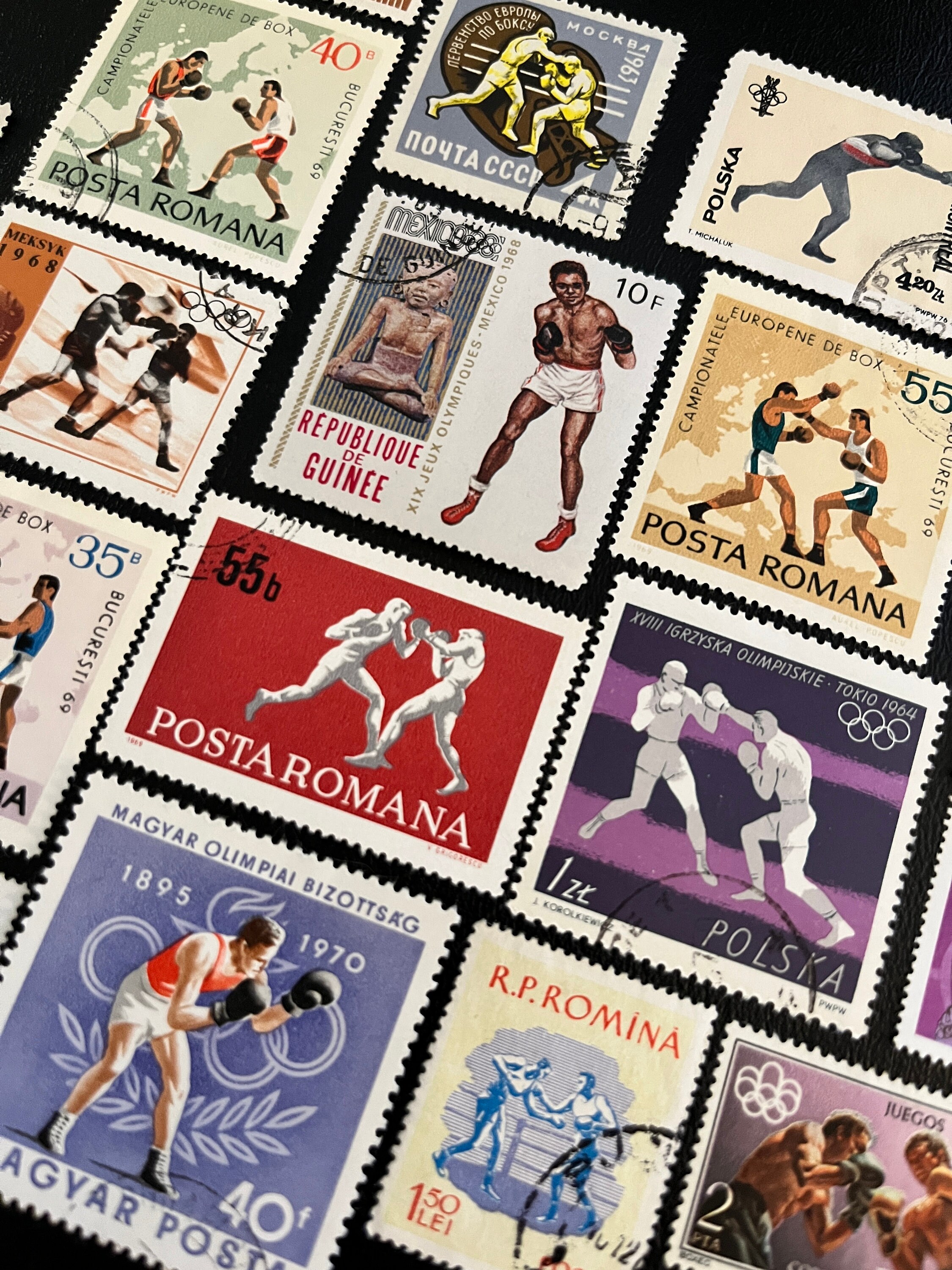 25 Stamp BOXING Fun Pack // Random Lot of 25 Premium Boxing Stamps ...