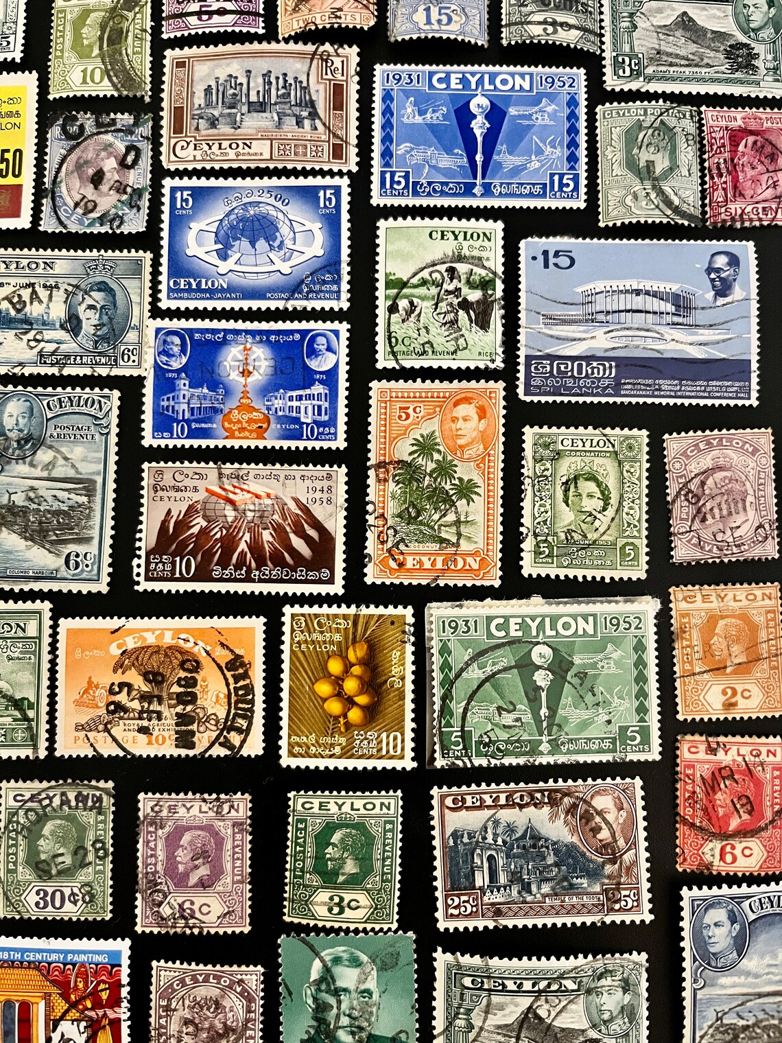 50 Stamp CEYLON / SRI LANKA Fun Pack // Lot of 50 Different Sri Lankan ...