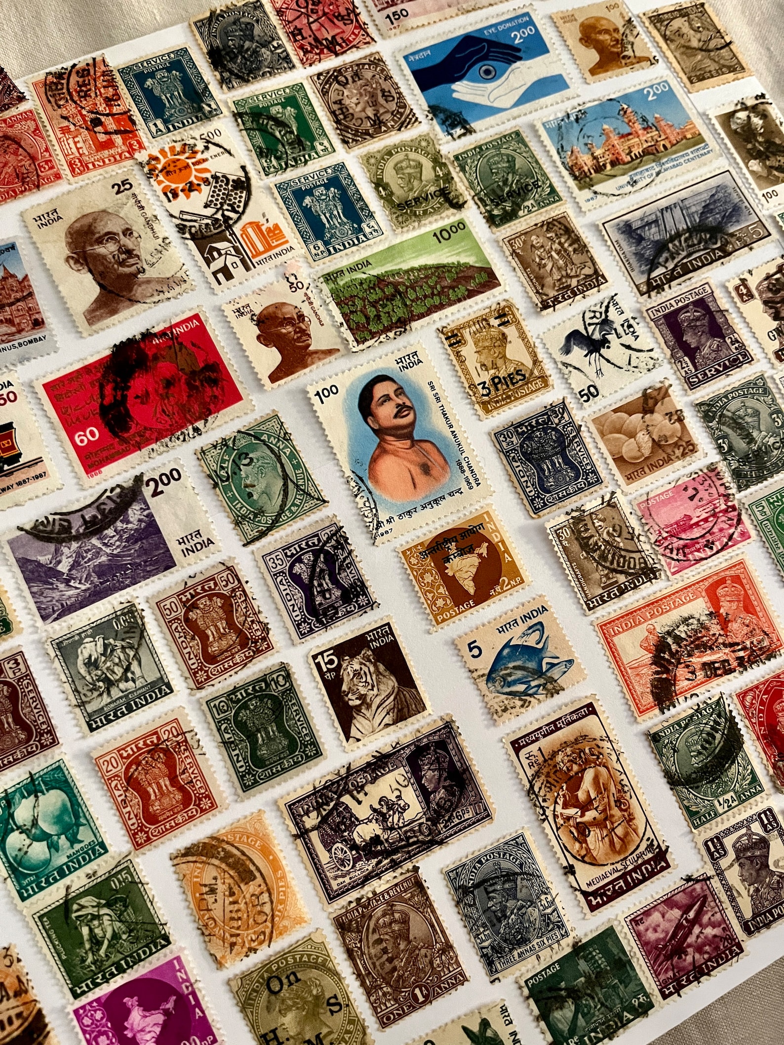 50 Stamp INDIA Fun Pack / Lot of 50 Different Used Indian Stamps ...