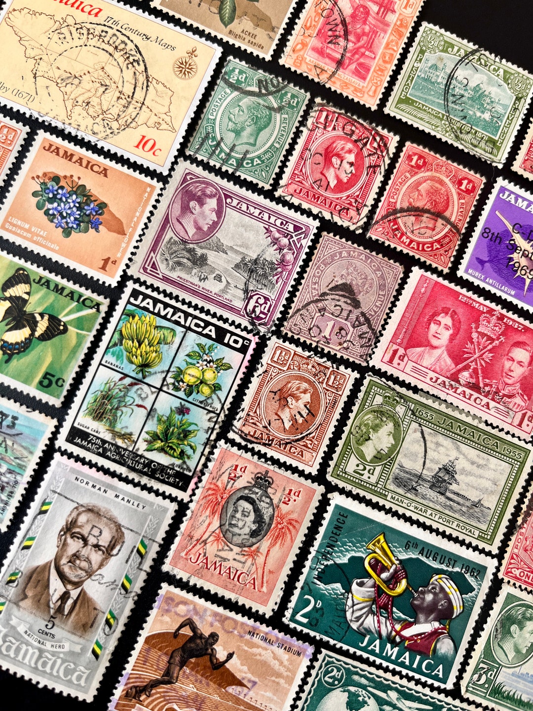 20 Stamp JAMAICA Fun Pack / Lot of 20 Different Used JAMAICAN Stamps ...