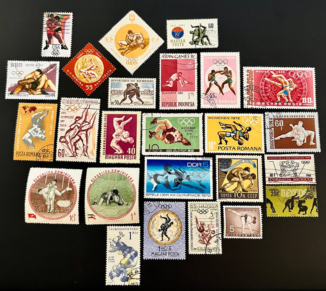 25 Stamp WRESTLING Fun Pack // Random Lot of 25 Premium Wrestling ...