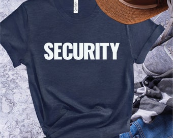 New Security Black T Shirt Front & Back S-2XL Bouncer Event Staff Uniform Tee, Security Shirt ...
