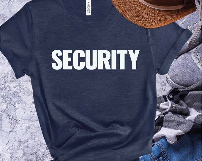 New Security Black T Shirt Front & Back S-2XL Bouncer Event Staff ...