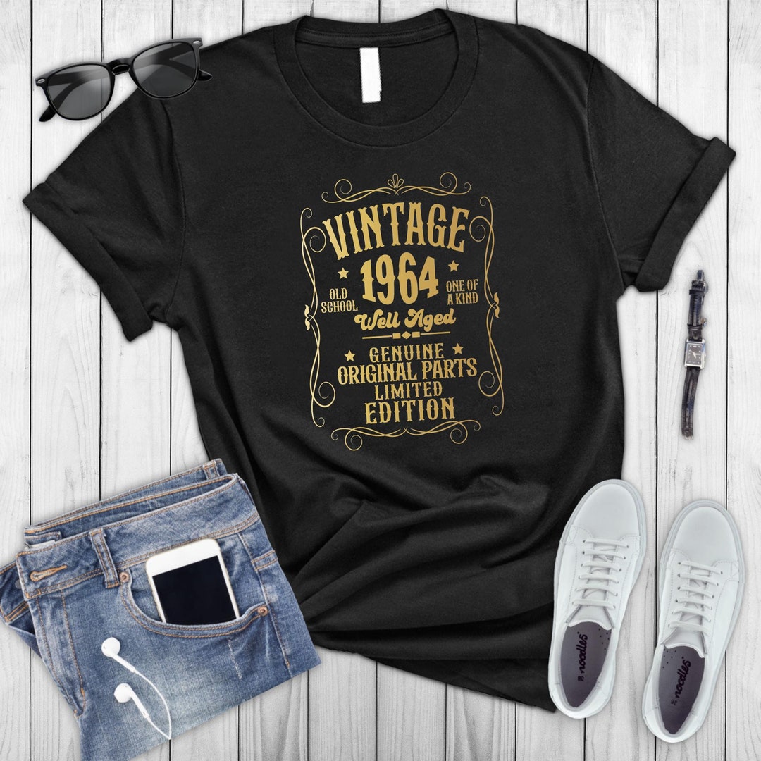 Well Aged 1964 Tee, 60th Birthday Shirt, 1964 T-shirt, Original Parts ...