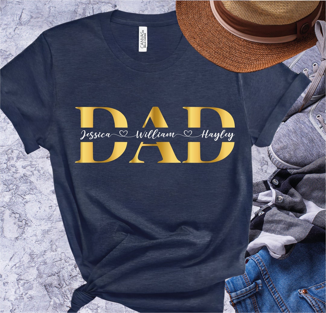 Custom Dad Shirt With Kids Names, Custom Kids Names Shirt, Father's Day ...