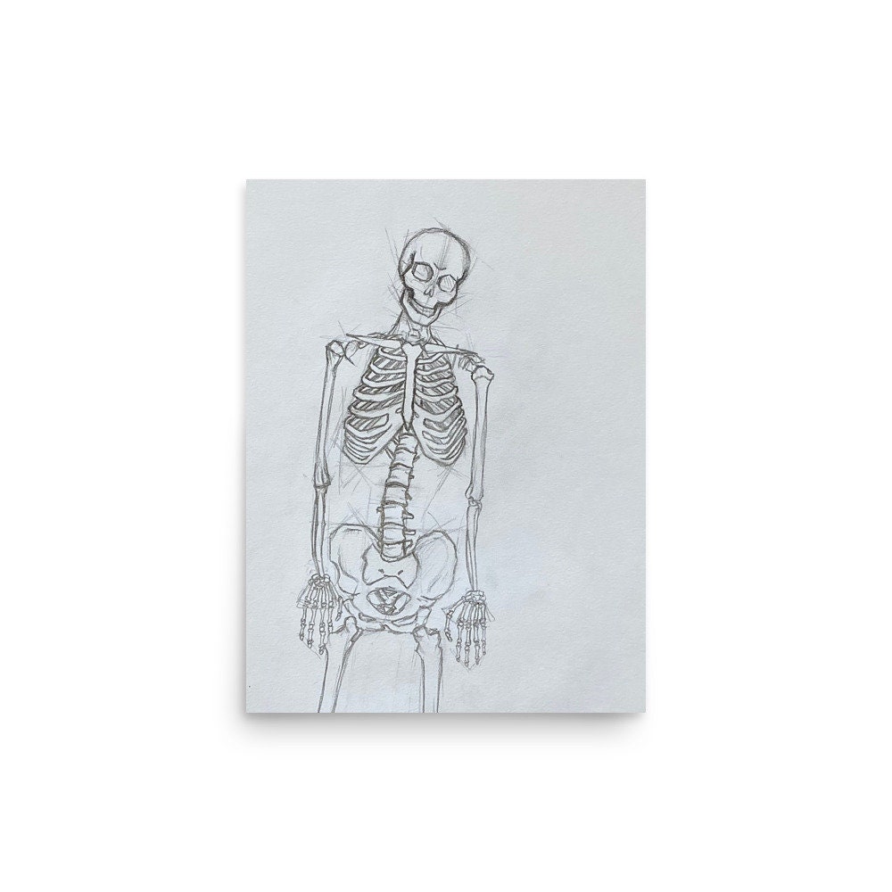 Skeleton Poster Aesthetic Sketch - Etsy