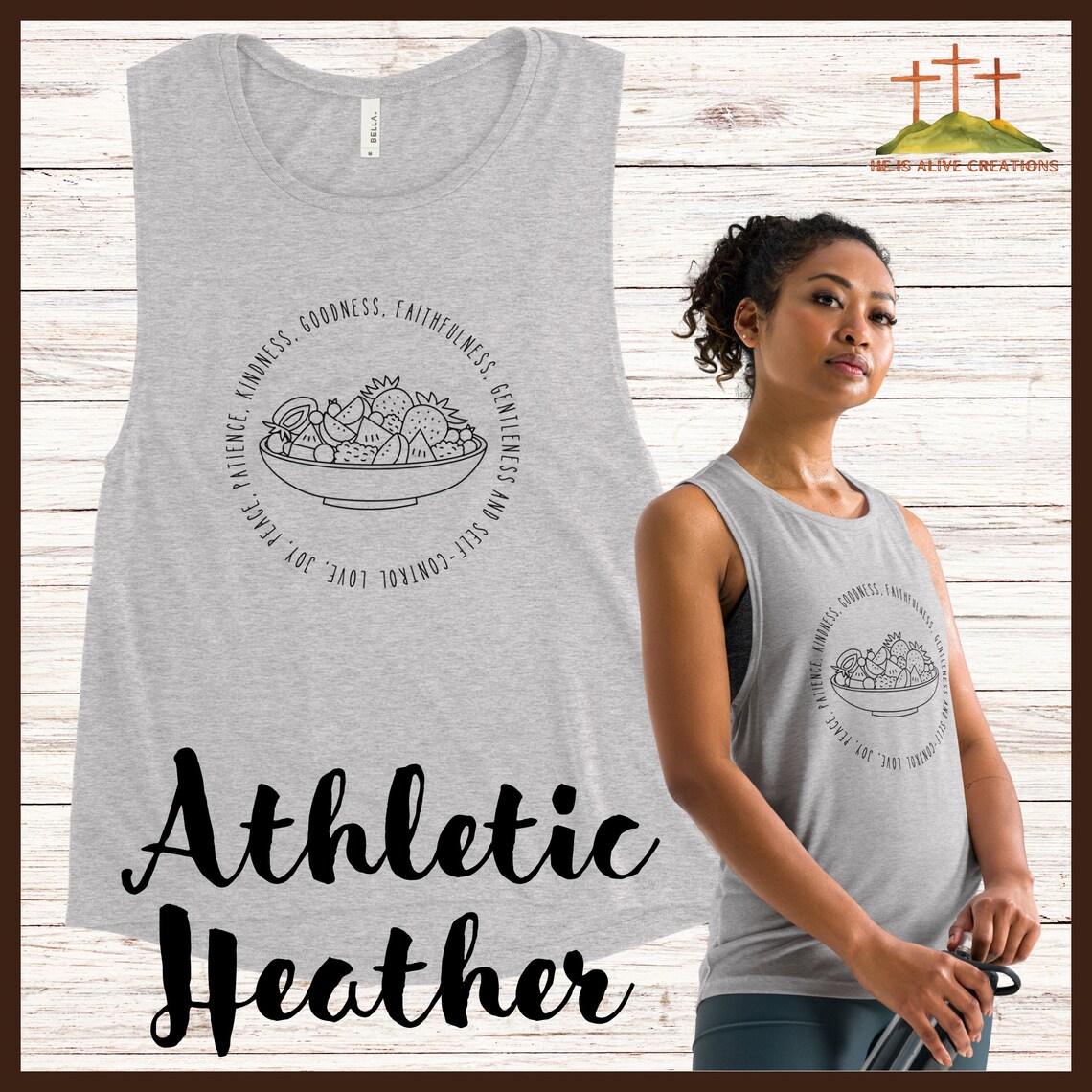 Fruit of the Spirit Ladies’ Muscle Tank; Galatians 5:22-23; Christian ...