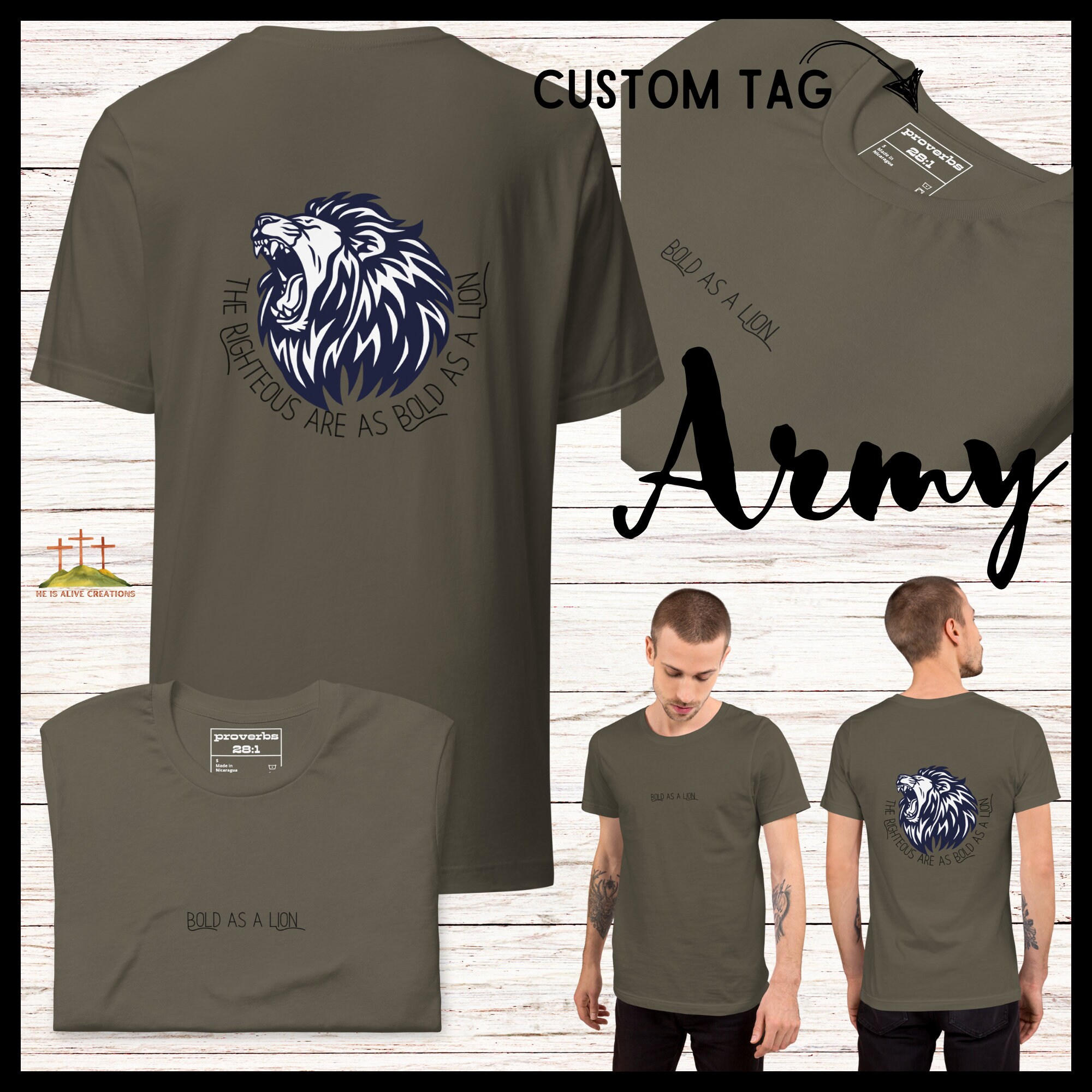 The Righteous Are as Bold as a Lion Unisex T-shirt; Proverbs 28:1 ...