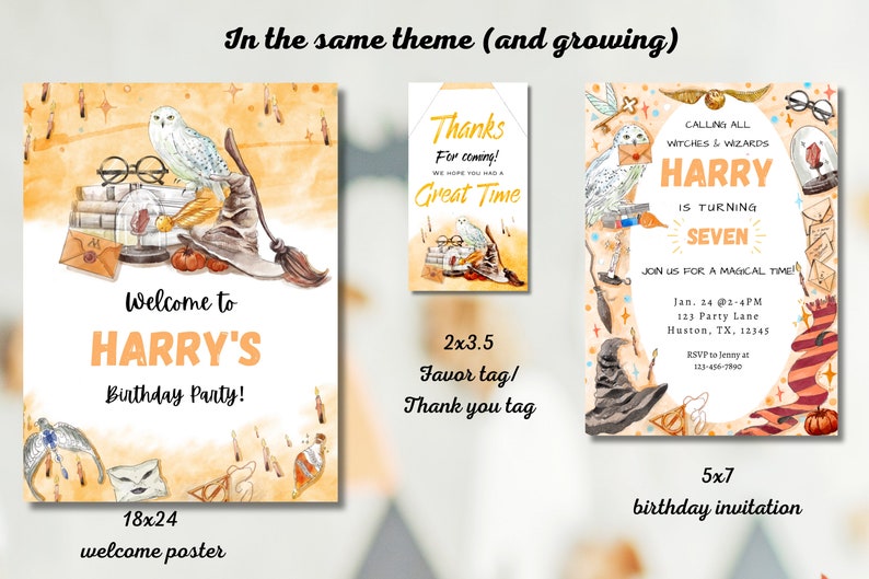 Harry Potter Printable Birthday Poster, Editable Magical Wizard Welcome ...