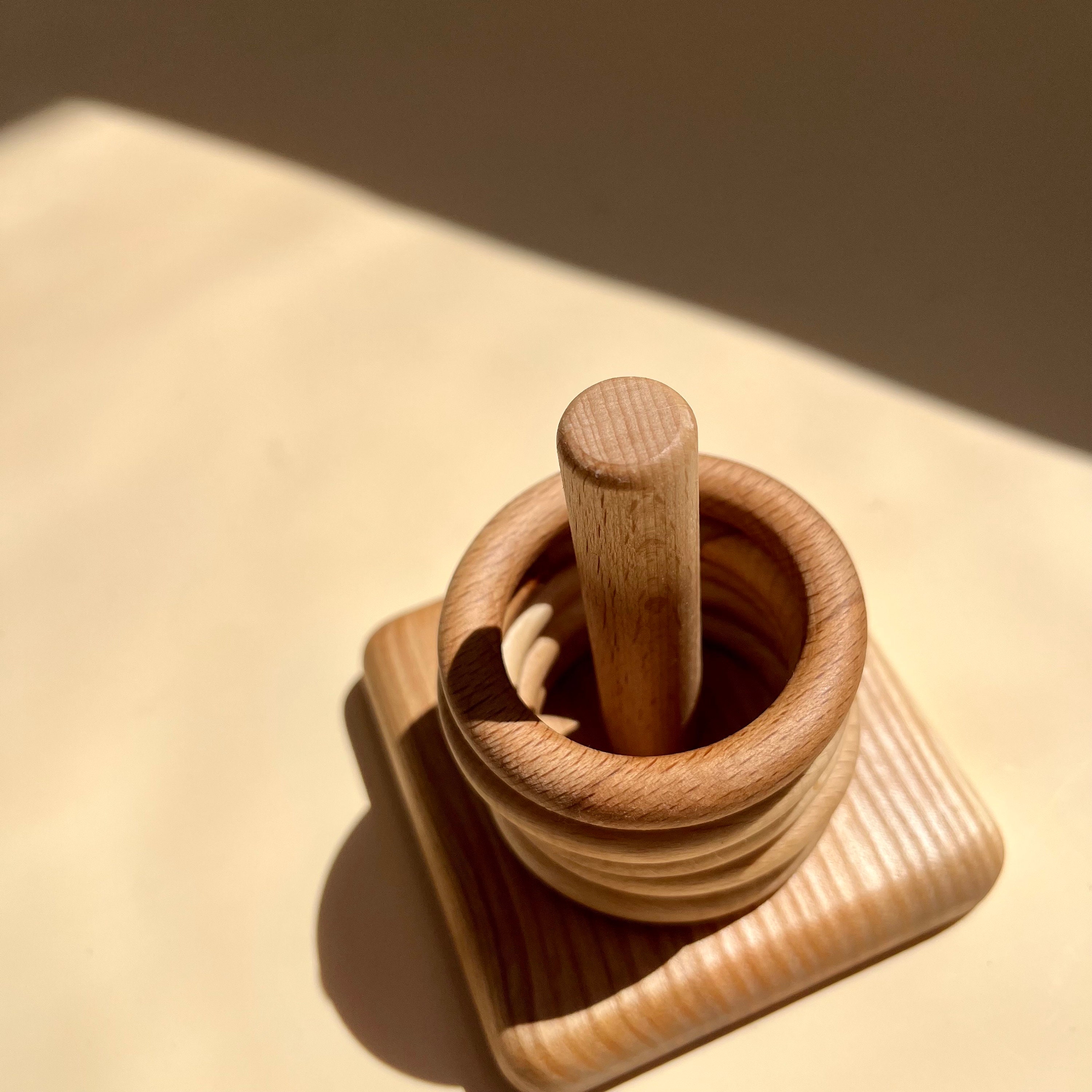 Montessori Rings Stacker on a Vertical Dowel, Ring Stacker, Montessori ...