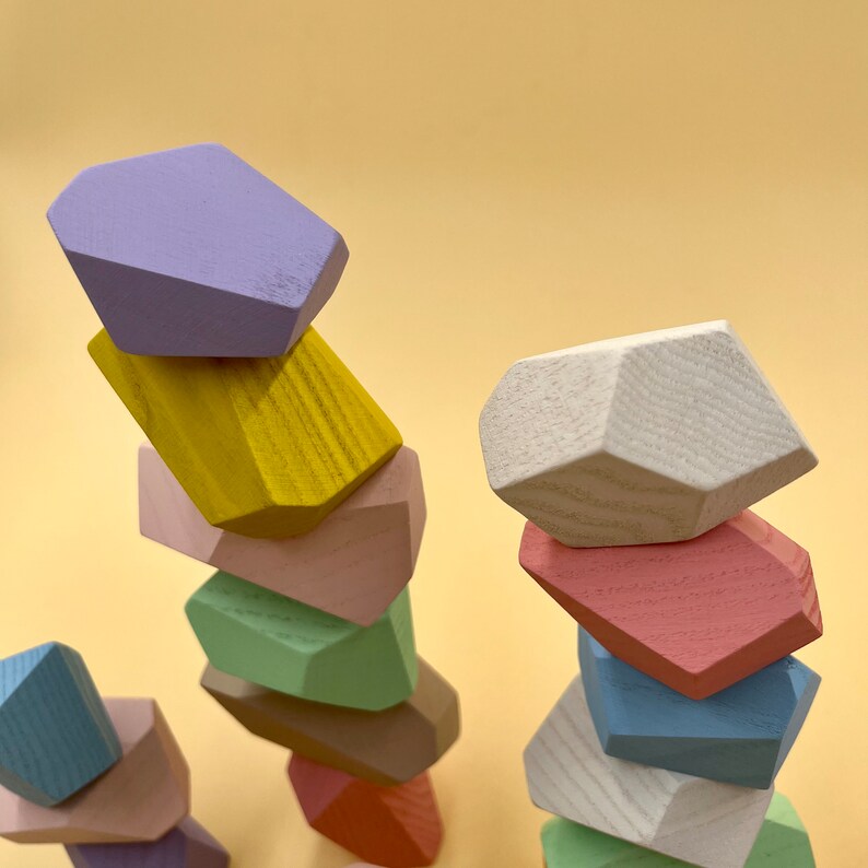 Balancing Block Tumi-ishi Wooden Stones, a Gift for a 3 Year Old Girl a ...
