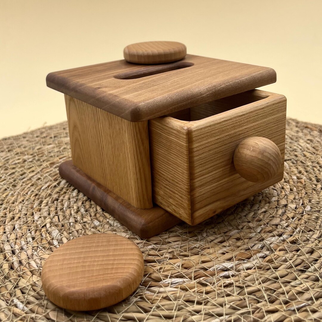 Montessori Objects Permanence Box for Coins, Imbucare Box, Montessori ...