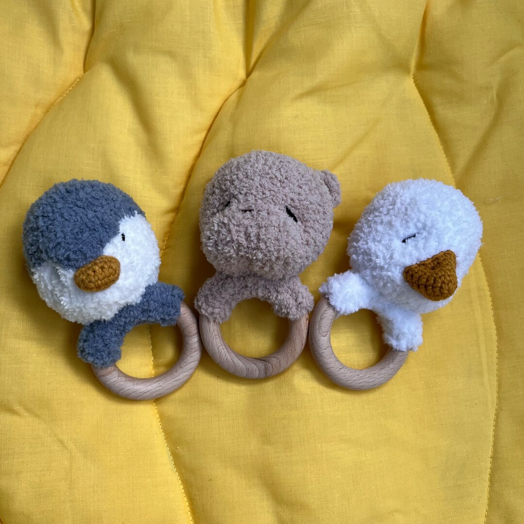 Rattle Toy Ring, Newborn Toy, Gifts Baby Crochet Rattle, Baby Rattle ...