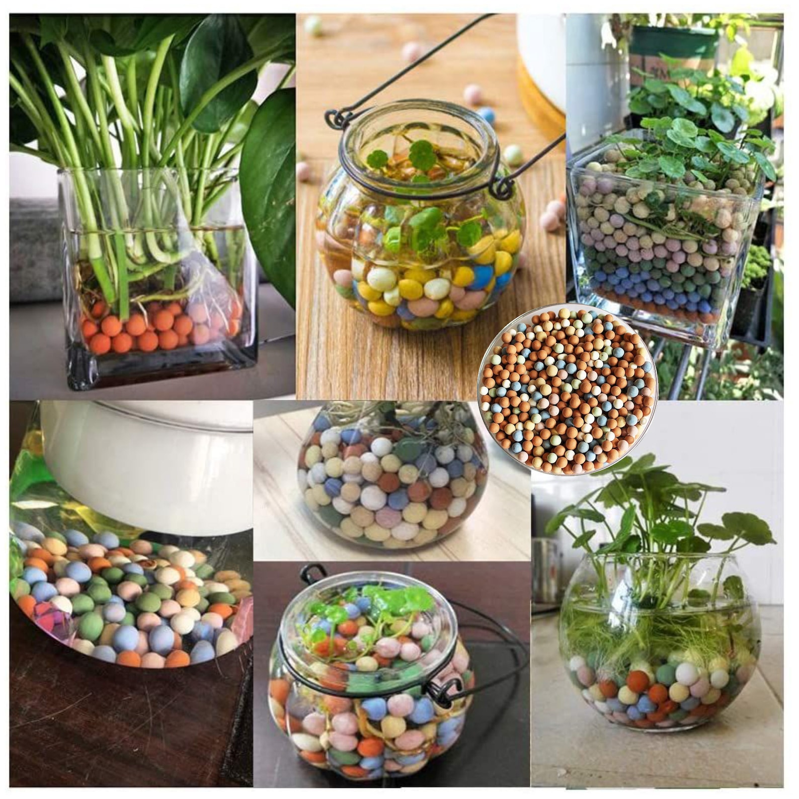 Colorful Ceramsite Hydroponics LECA Soil Less Semi Hydro Growing ...