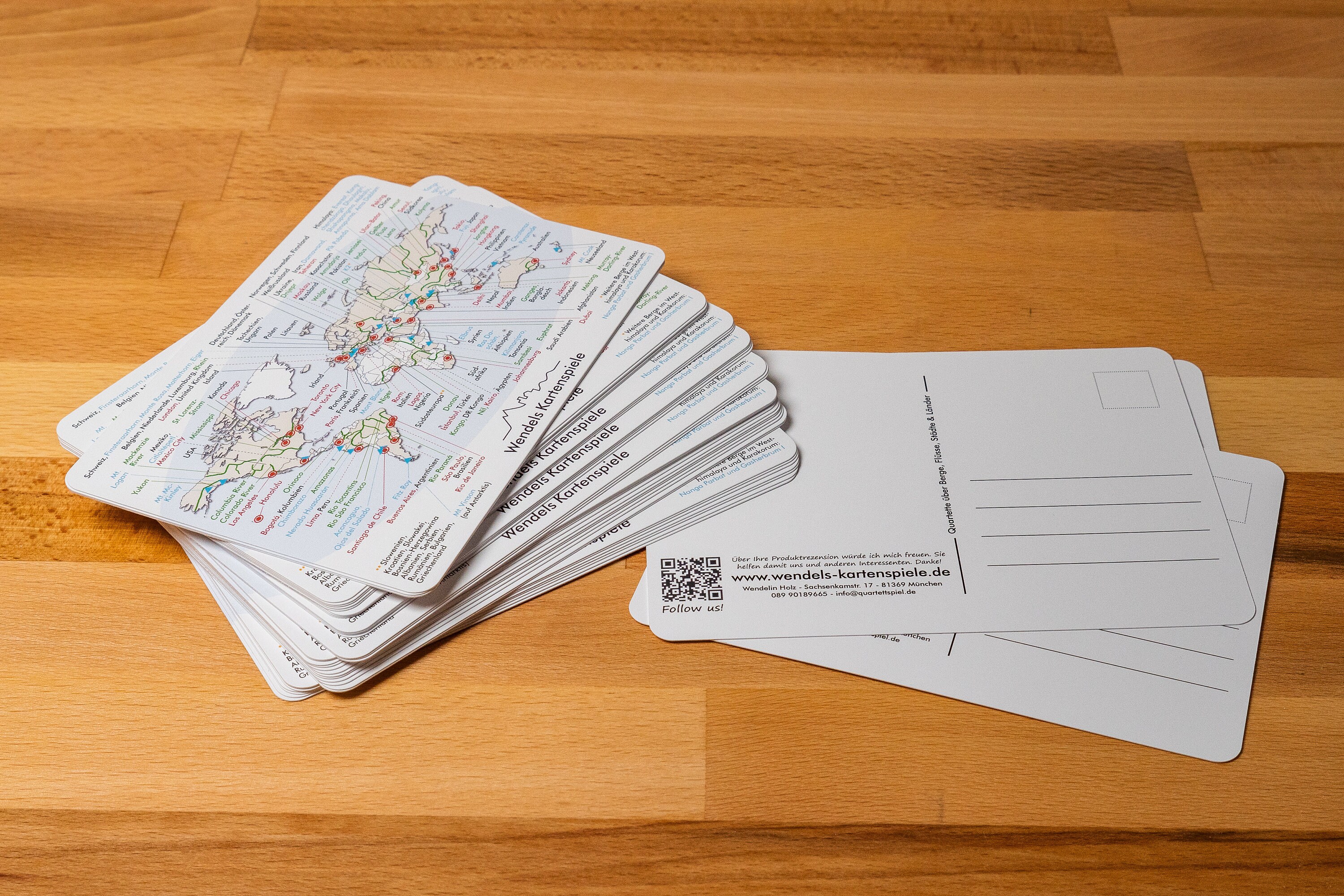 World Map Postcard | Greeting Card With Mountains, Rivers, Cities and ...