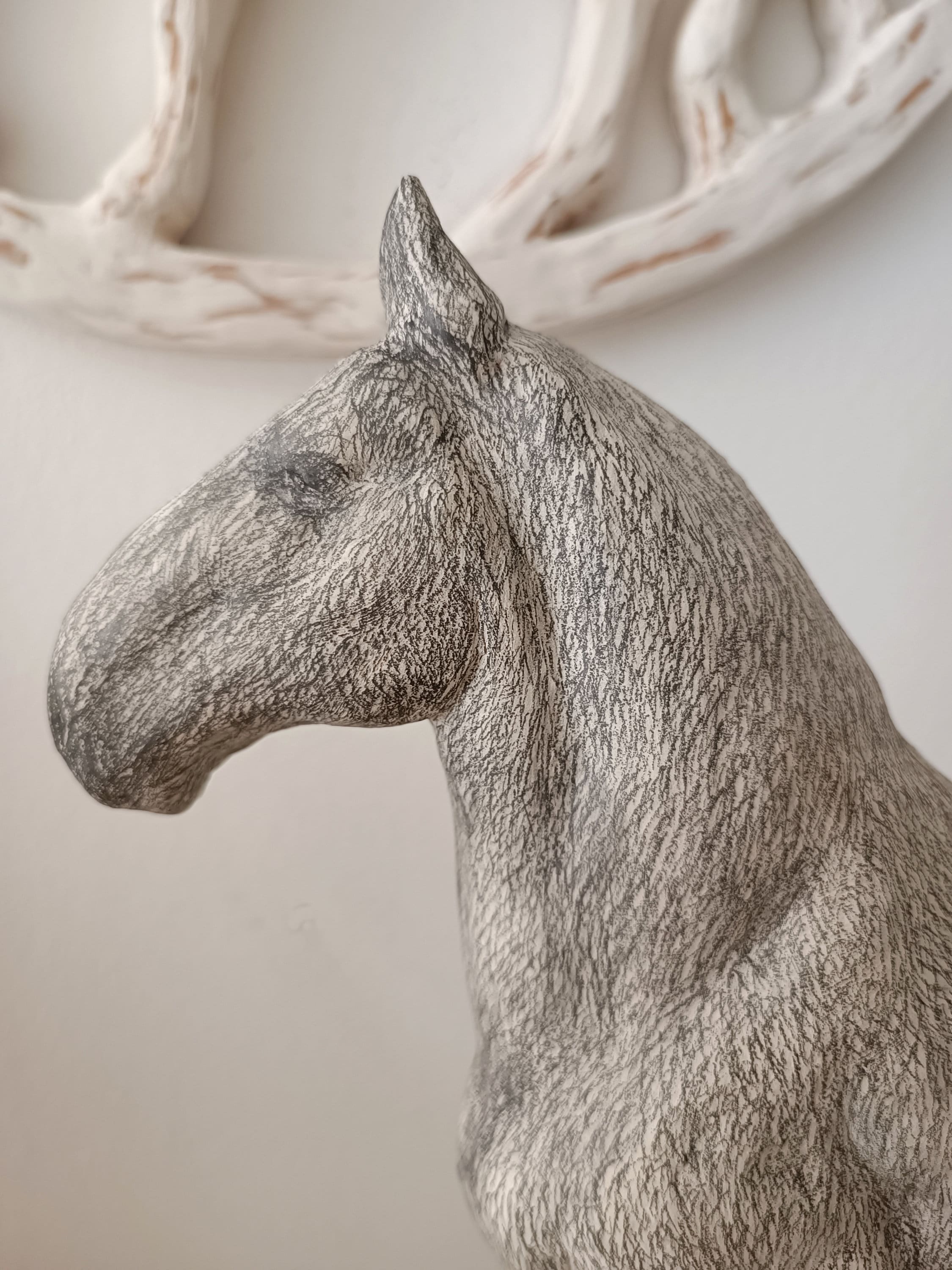 Original Clay Sculpture Horse Fine Art Grey Graphite Drawing - Etsy