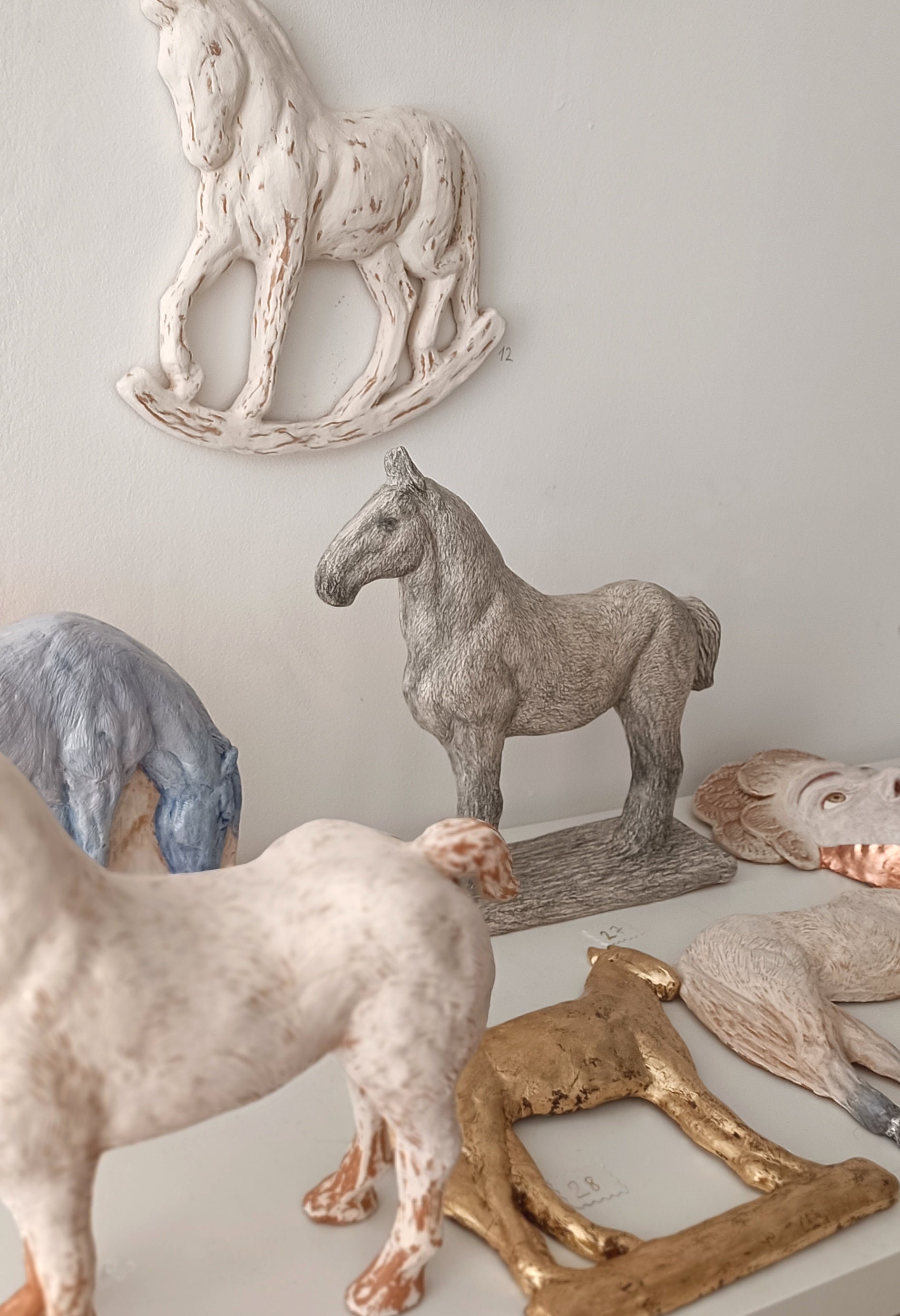 Original Clay Sculpture Horse Fine Art Grey Graphite Drawing - Etsy