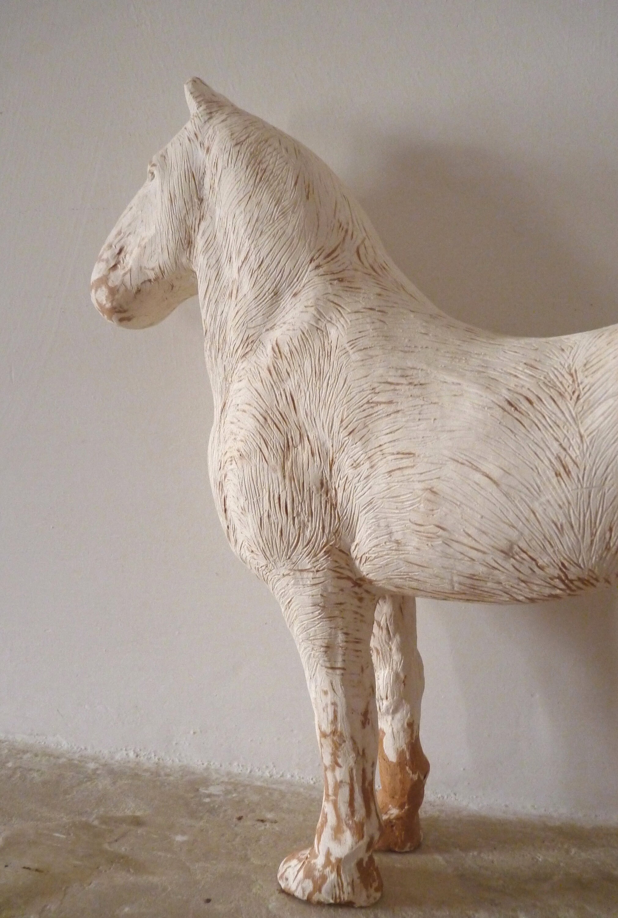 Original Clay Sculpture Horse Fine Art Narrow Entryway Table Decor ...