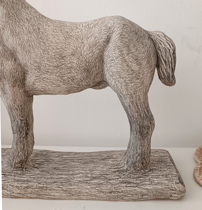 Original Clay Sculpture Horse Fine Art Grey Graphite Drawing - Etsy