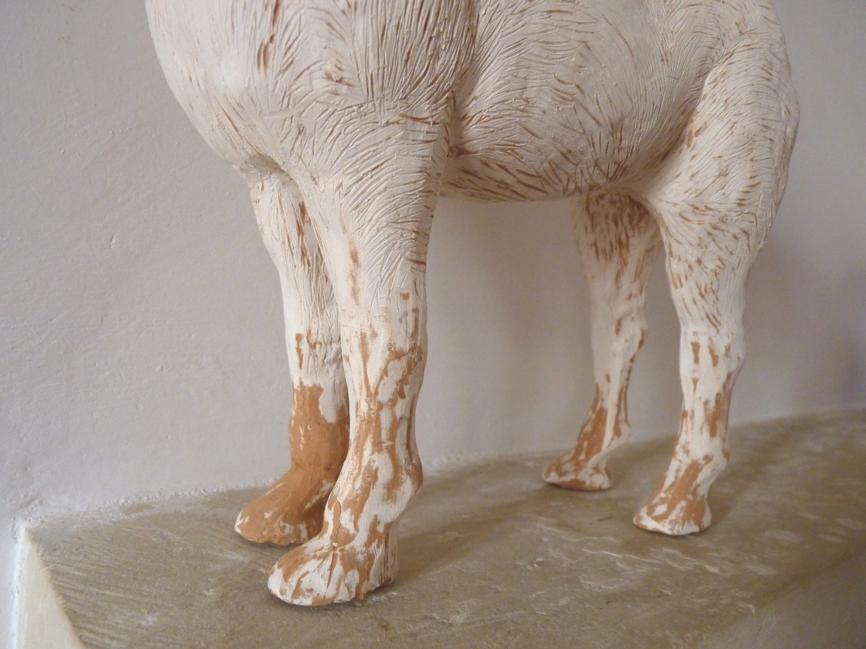 Original Clay Sculpture Horse Fine Art Narrow Entryway Table Decor ...