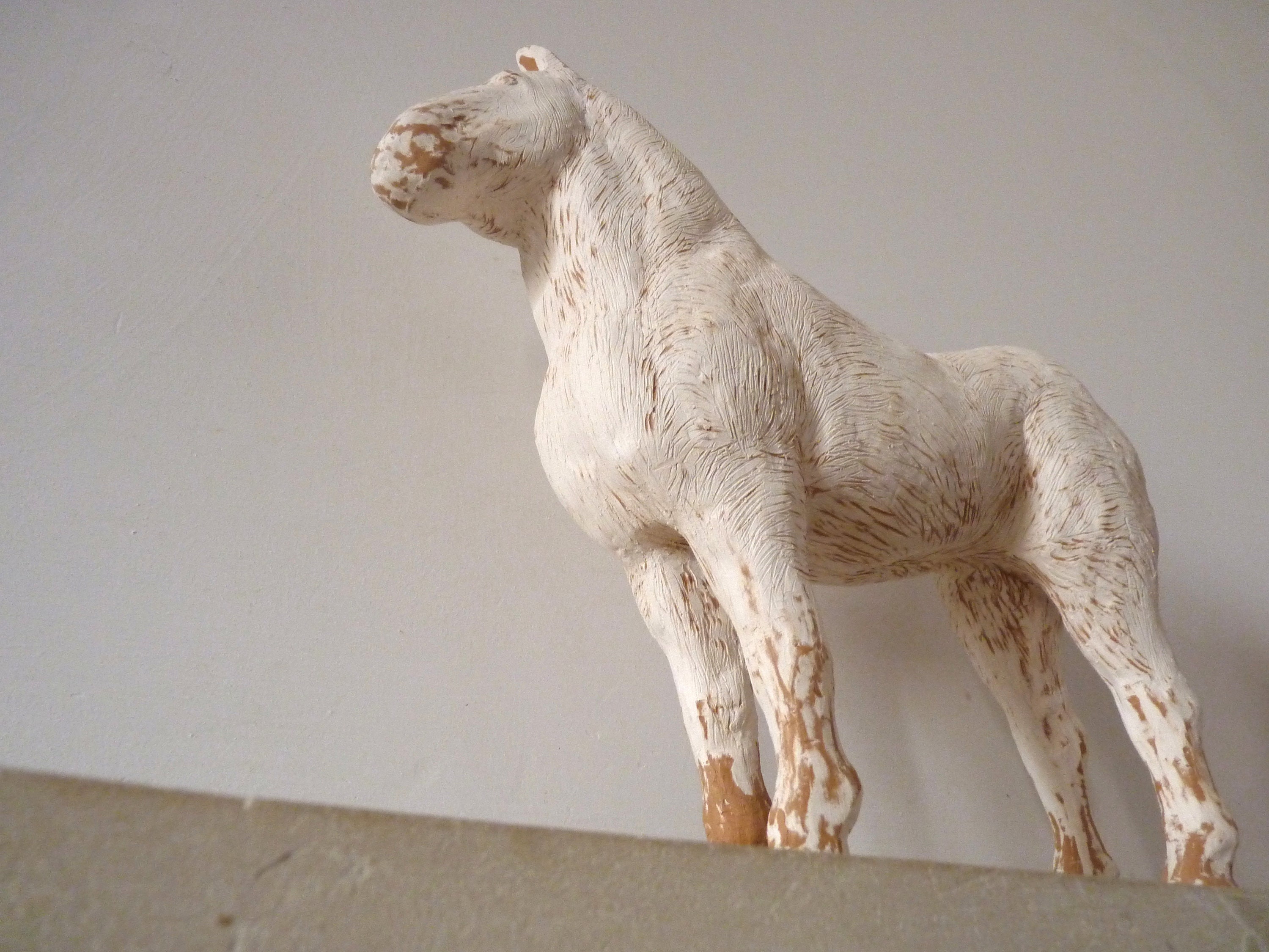 Original Clay Sculpture Horse Fine Art Narrow Entryway Table Decor ...