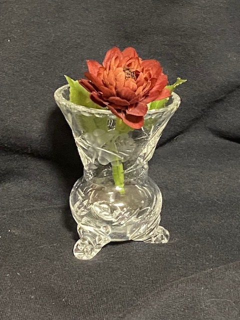 Lead Crystal Three Footed Vase - Etsy