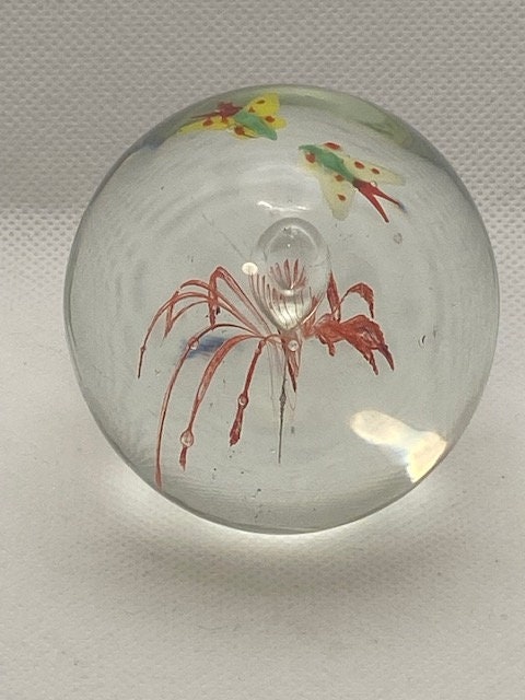 Glass Paperweight Spider & Bugs - Etsy