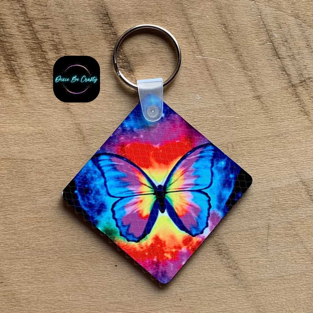 Butterfly Keychain, Sublimated Butterfly Keychain, Sublimated Heart ...