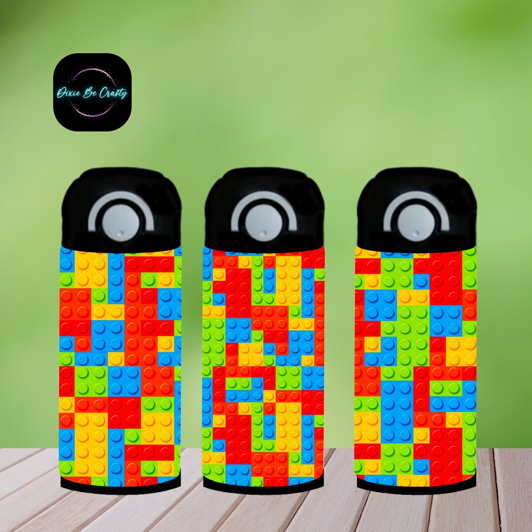 12oz Sublimation Flip Top Water Bottle, Lego Water Bottle - Etsy