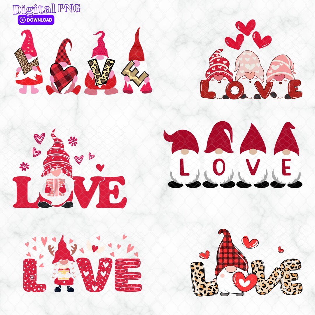 Gnome PNG, LOVE Gnomes, PNG Gnomes, Instant Digital Download - Etsy