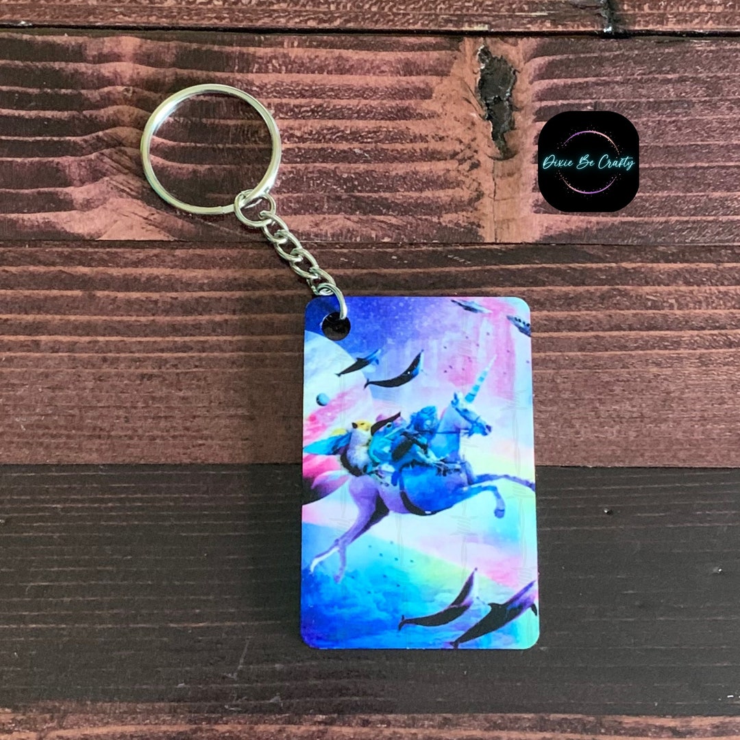 Sublimated Keychain, Mythical Animals, Unicorn Keychain, Keychain for ...