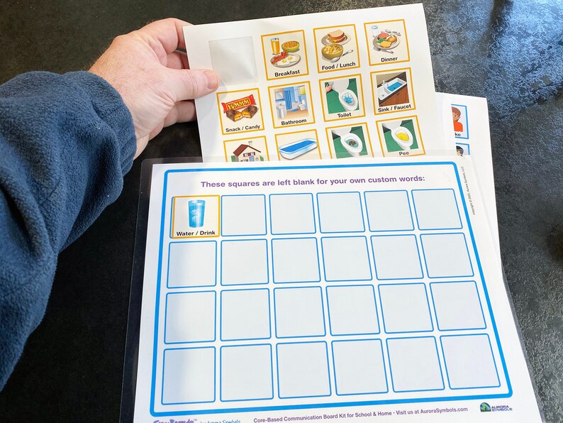 Communication Board Kit, 2 Boards & 96 Stickers! AAC, Color Coded Words ...