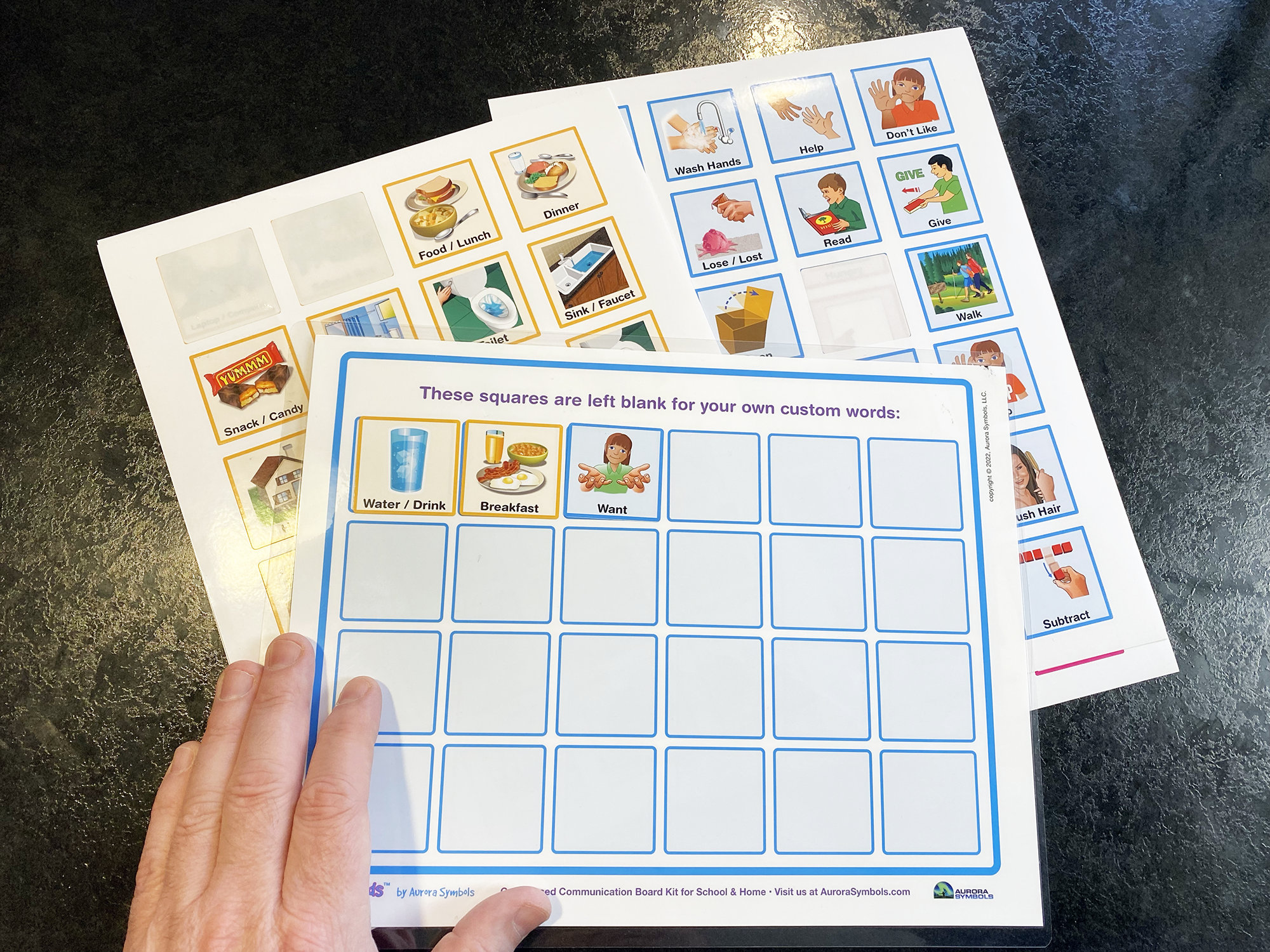 Communication Board Kit, 2 Boards & 96 Stickers! AAC, Color Coded Words ...