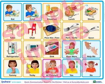 DIGITAL – Bathroom Quick Communication Board, AAC, Color Coded Words ...