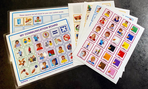 Communication Board Kit 2 Boards & 96 Stickers AAC Color | Etsy