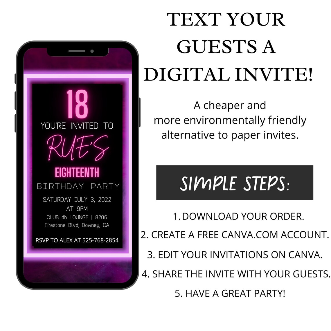 18th Birthday Party Invitation Euphoria Theme Euphoria - Etsy