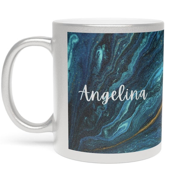 Blue and Gold Mug - Etsy